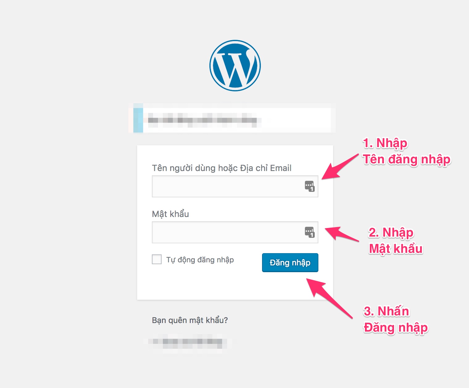 Hướng dẫn đăng nhập website làm bằng Wordpress - Letweb.net - Letweb